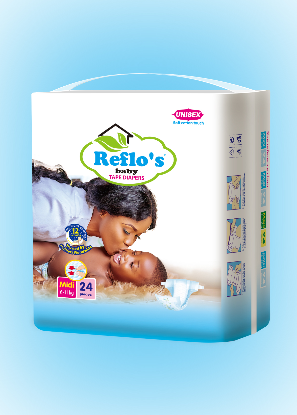 Midi – Reflo’s® Baby Tape Diapers – Reflo’s® Limited
